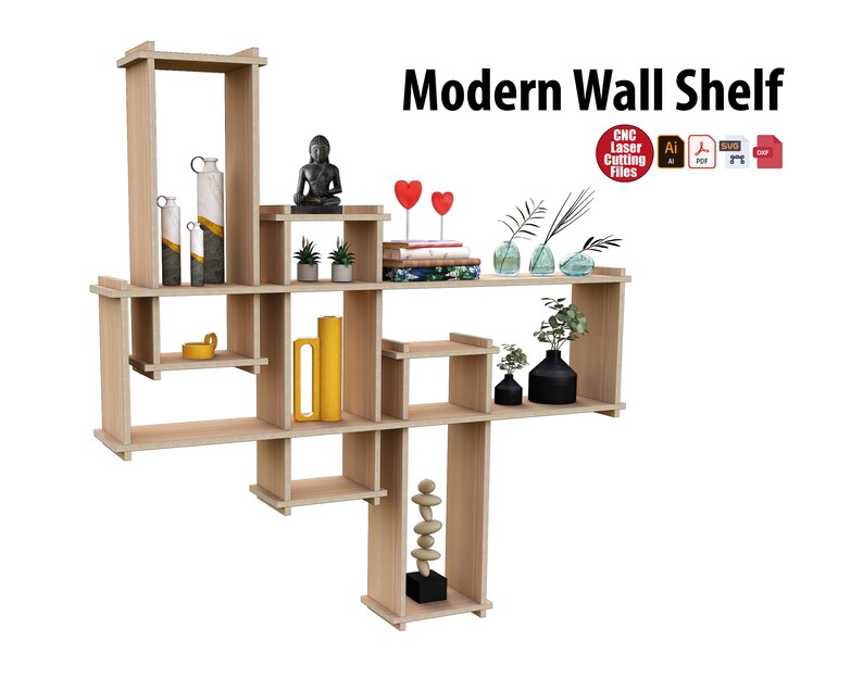 Modern Smart Wall Shelf Plywood for Your Home Digital File - Etsy