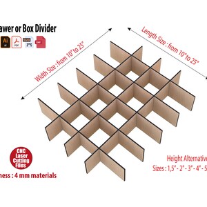 Drawer Divider or Box Organiser Laser Cutting File Svg, Cnc, for ...