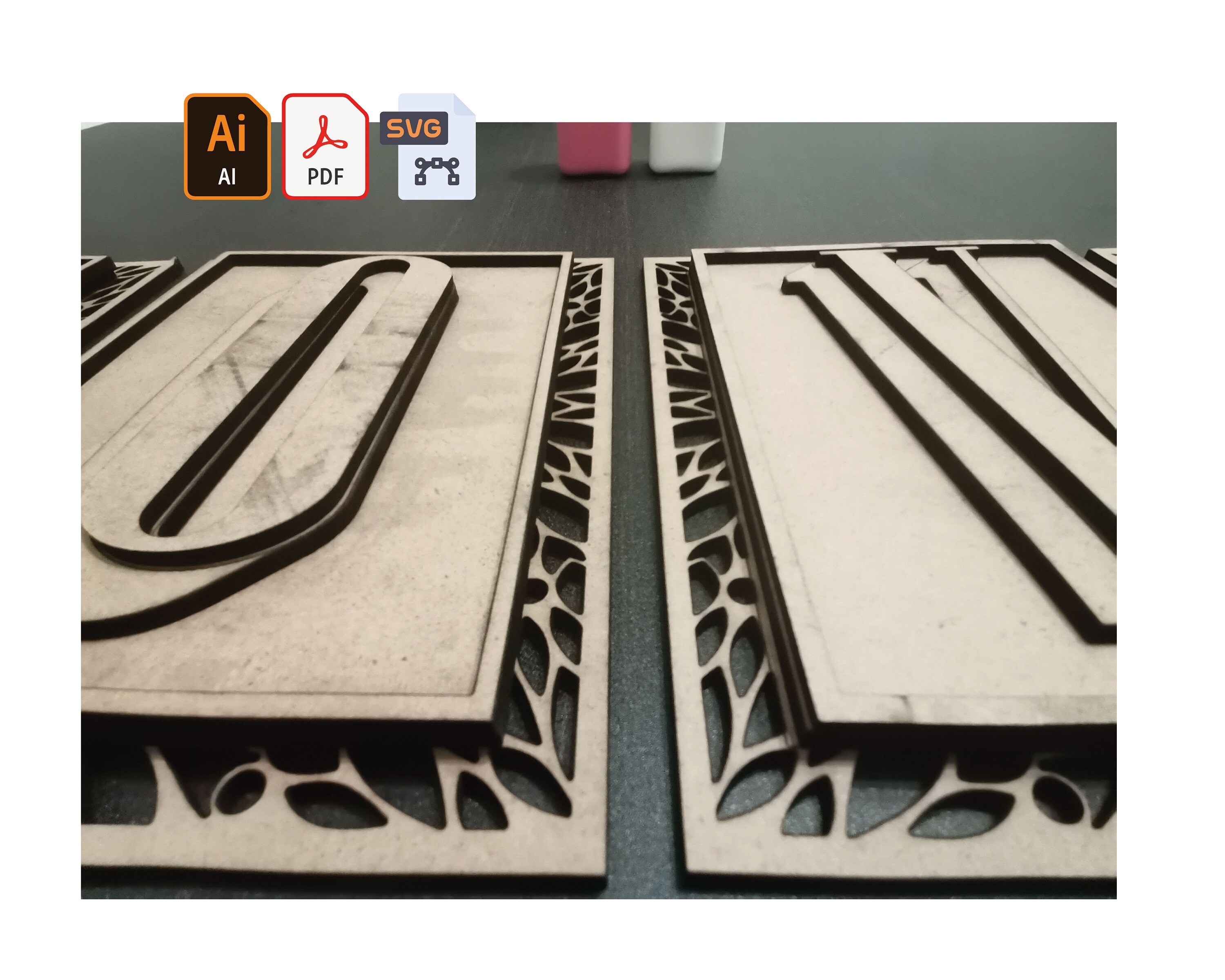 Multi Layer Monogram Alphabet SVG, DXF, PNG, Multi Layer Monogram Frame ...