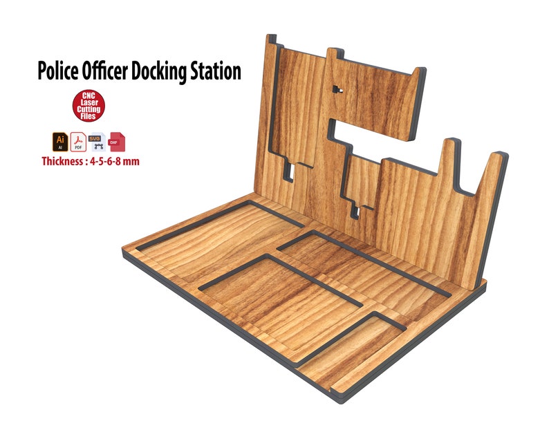 Wooden Police Officer Docking Station: Laser Cut SVG File - Etsy