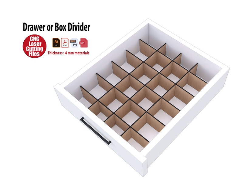 Drawer Divider or Box Organiser Laser Cutting File Svg Cnc - Etsy