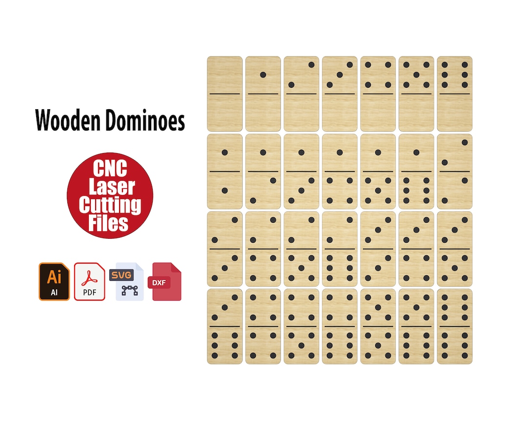 Wooden Dominoes Set Vector Svg, Pdf, Ai, Dxf Files - Etsy
