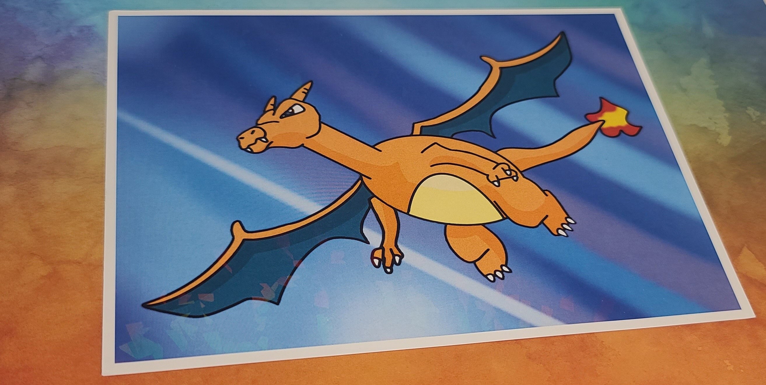 5x7 Charizard Holographic Fanart Print - Etsy