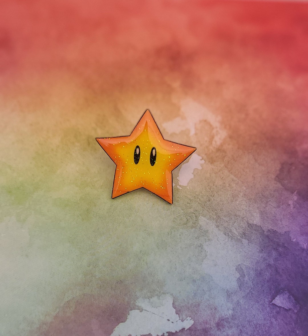 Star "mario" Plastic Pin - Etsy