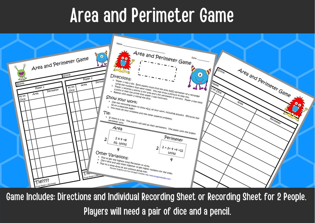 Area and Perimeter Game - Etsy