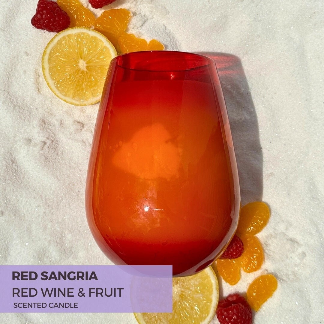 Red Sangria | Tropical Cocktail Candle | 100% Organic Soy Candle ...