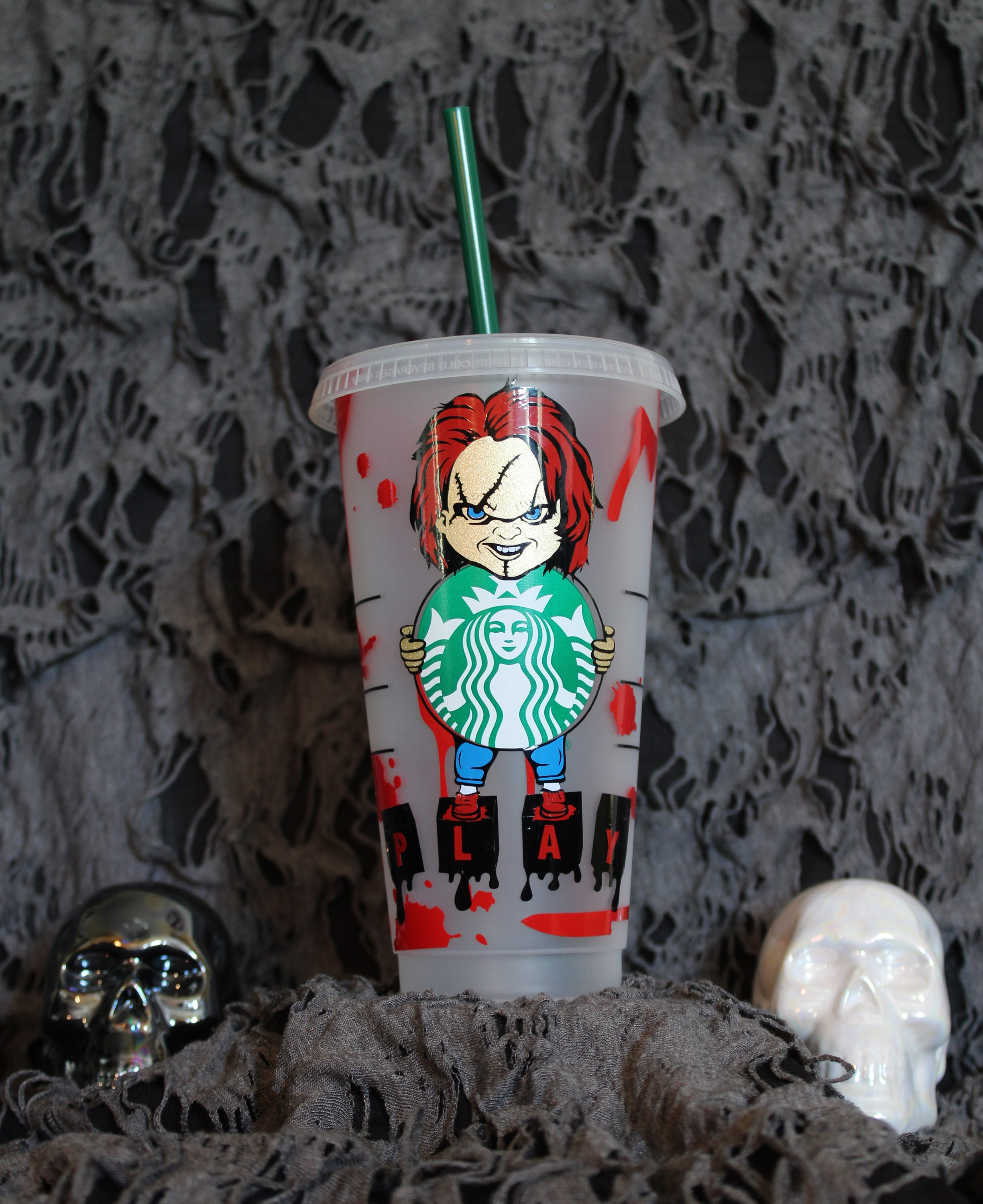 Chucky Cup | Halloween Starbucks Cup | Horror Starbucks Cup | Chucky ...