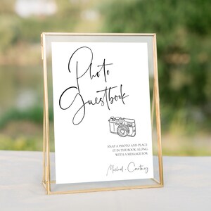 Printable Guest Book Sign, Photo Book Template, Polaroid Camera Wedding ...