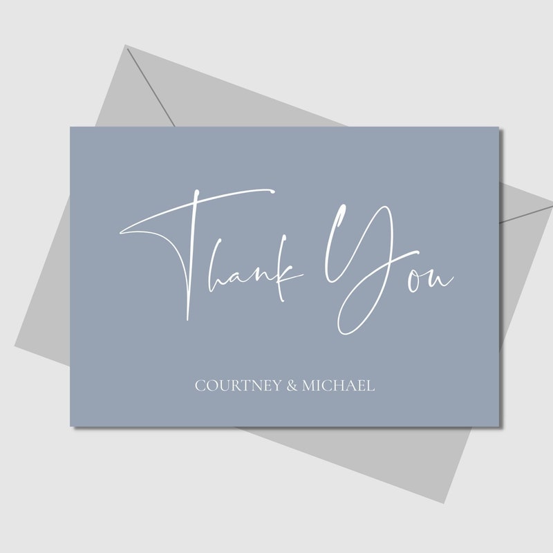 Light Blue Thank You Cards - Etsy