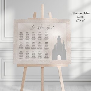 Silver Glitter Castle Seating Chart Template, Disneyland Castle ...