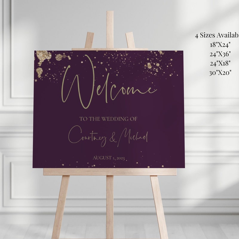 Purple Wedding Sign - Etsy