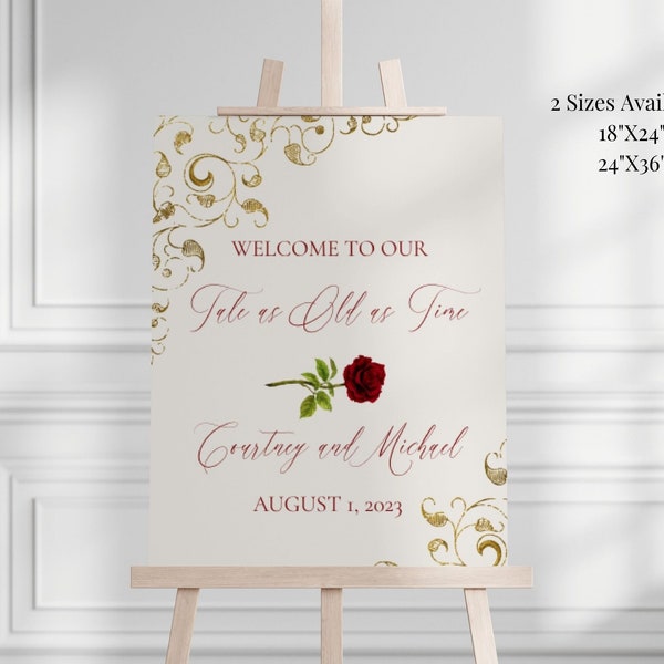 Fairytale Castle Wedding Welcome Sign Template, Printable Princess ...