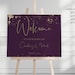 Deep Purple and Gold Wedding Welcome Sign Template, Dark Plum Wedding ...