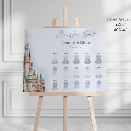 Fairytale Castle Wedding Seating Chart Template Be Our Guest - Etsy