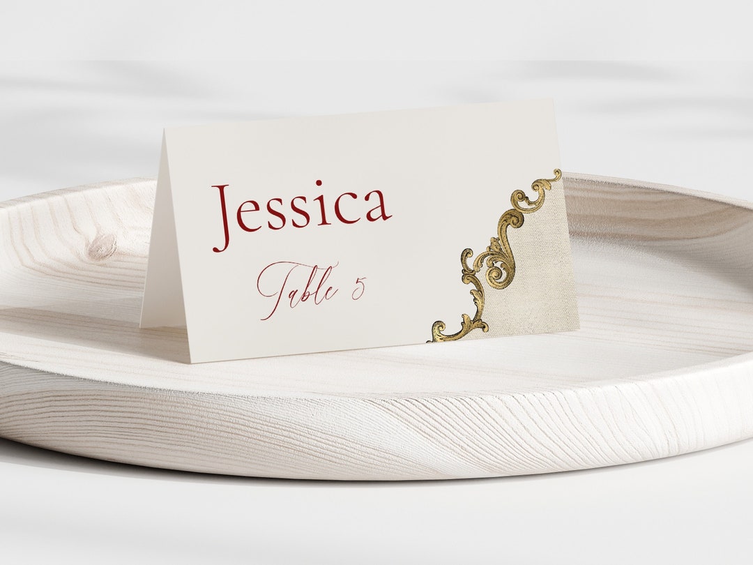 Beauty and the Beast Name Card Template, Printable Place Card, Antique ...