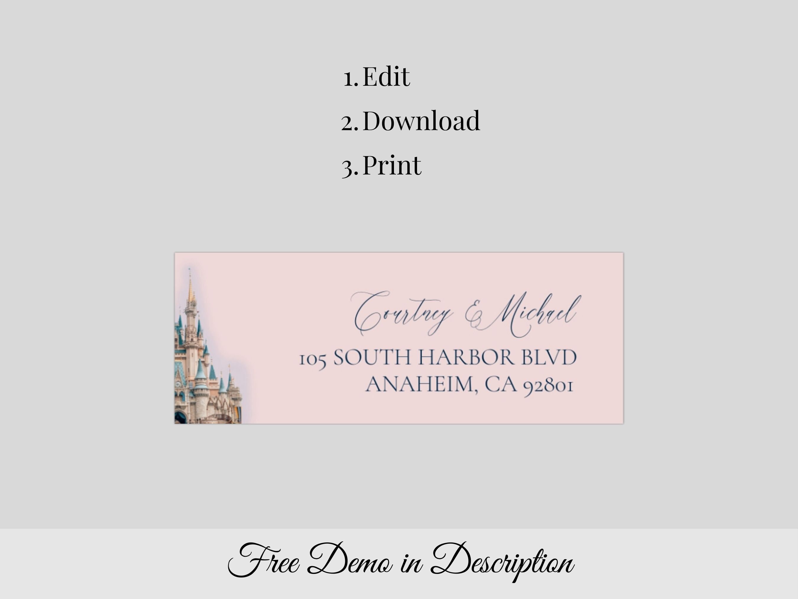 Fairytale Castle Return Address Template, Printable Address Label ...