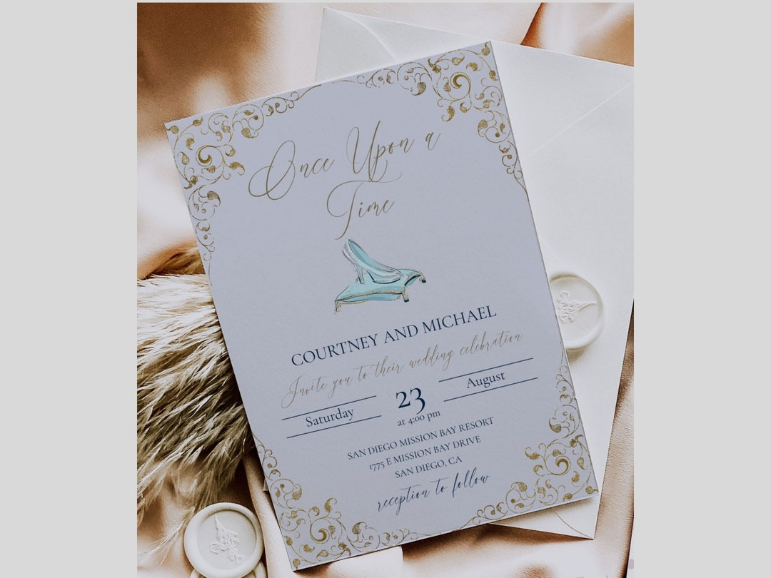 Cinderella Wedding Invitation Template, Printable Fairytale Wedding ...