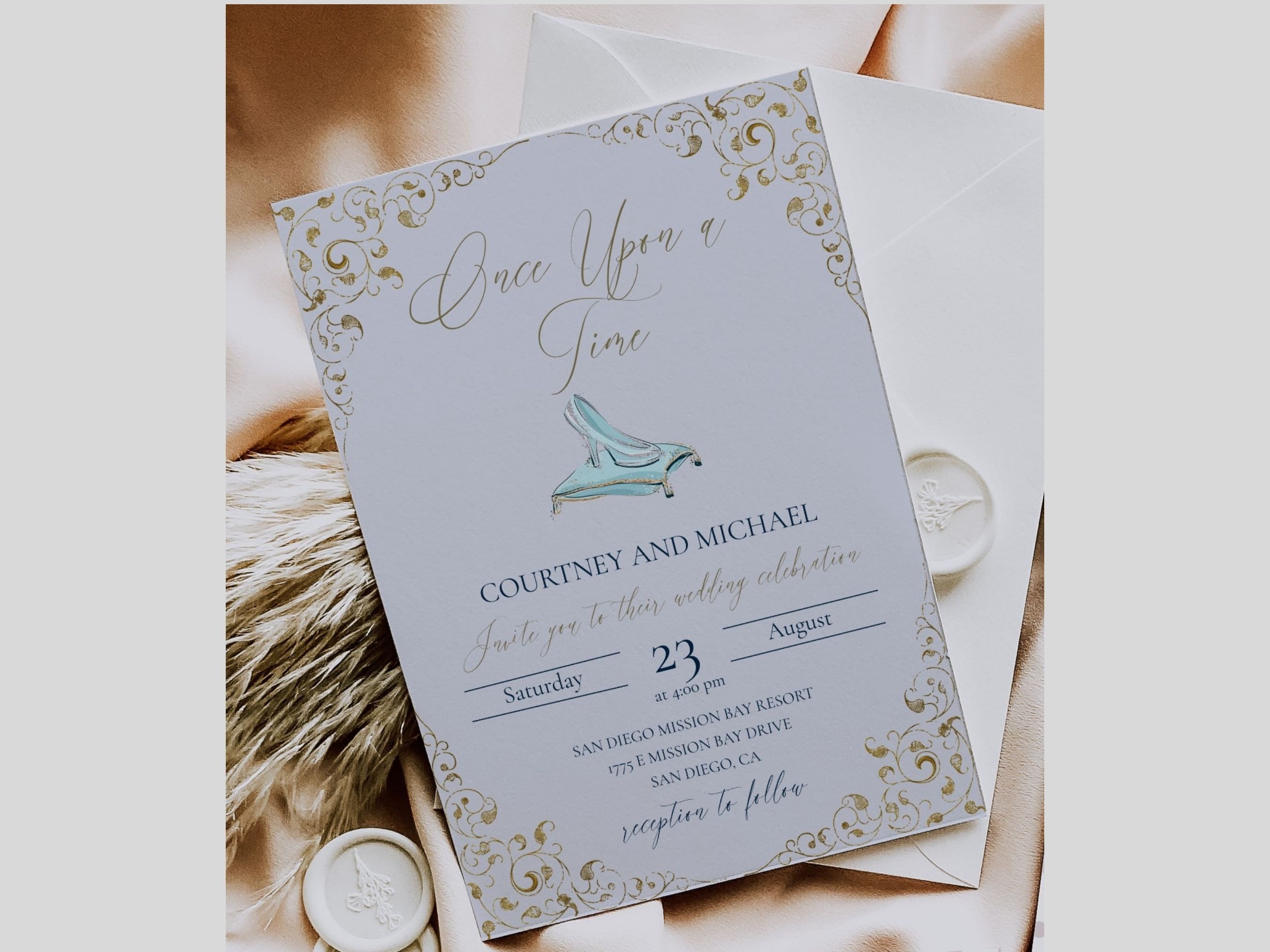 Cinderella Wedding Invitation Template, Printable Fairytale Wedding ...