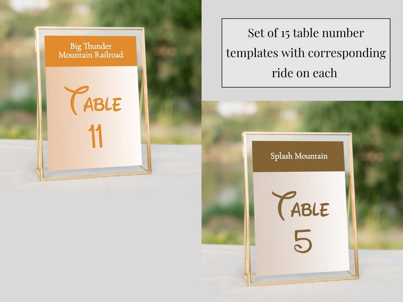 Disneyland Park Map Seating Chart and Table Numbers, Printable Wedding ...