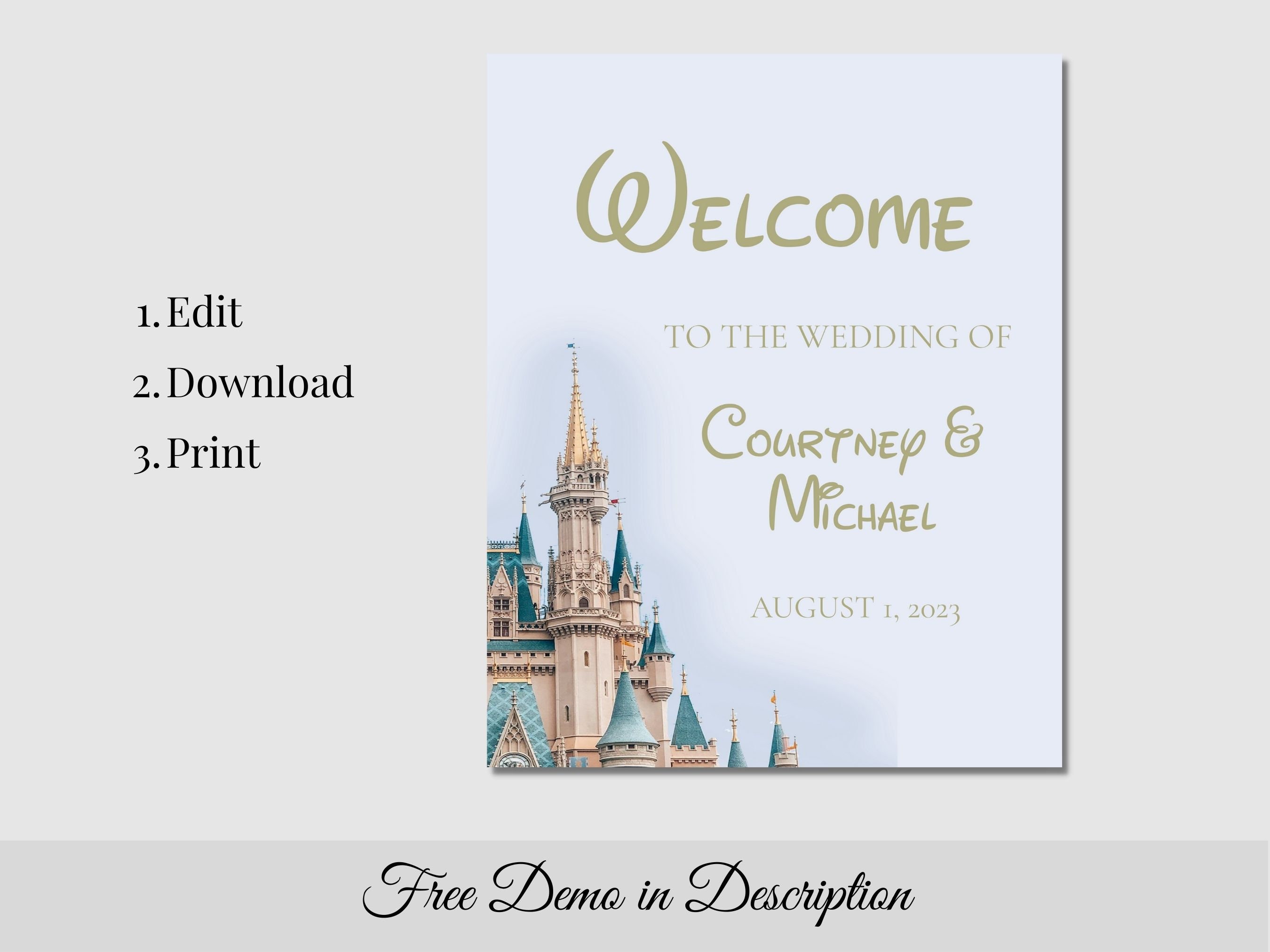 Fairytale Castle Wedding Welcome Sign Template, Printable Storybook ...
