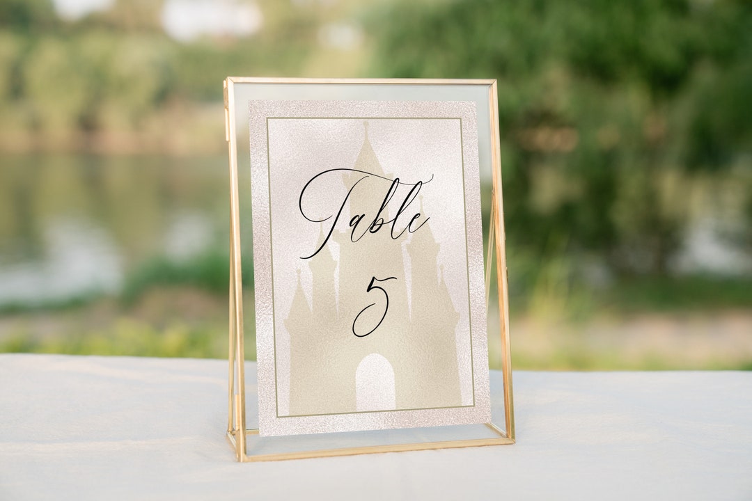 Disneyworld Castle Table Number Template, Printable Wedding Table ...