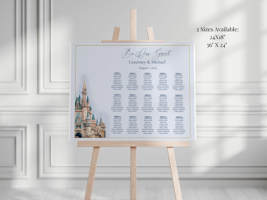 Fairytale Castle Wedding Seating Chart Template, Be Our Guest Printable ...
