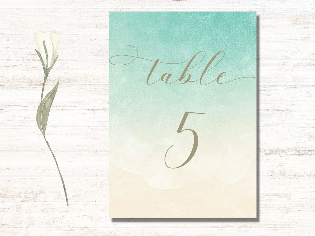 Beach Wedding Table Number, Beach Wedding Decor, Wedding Stationary ...