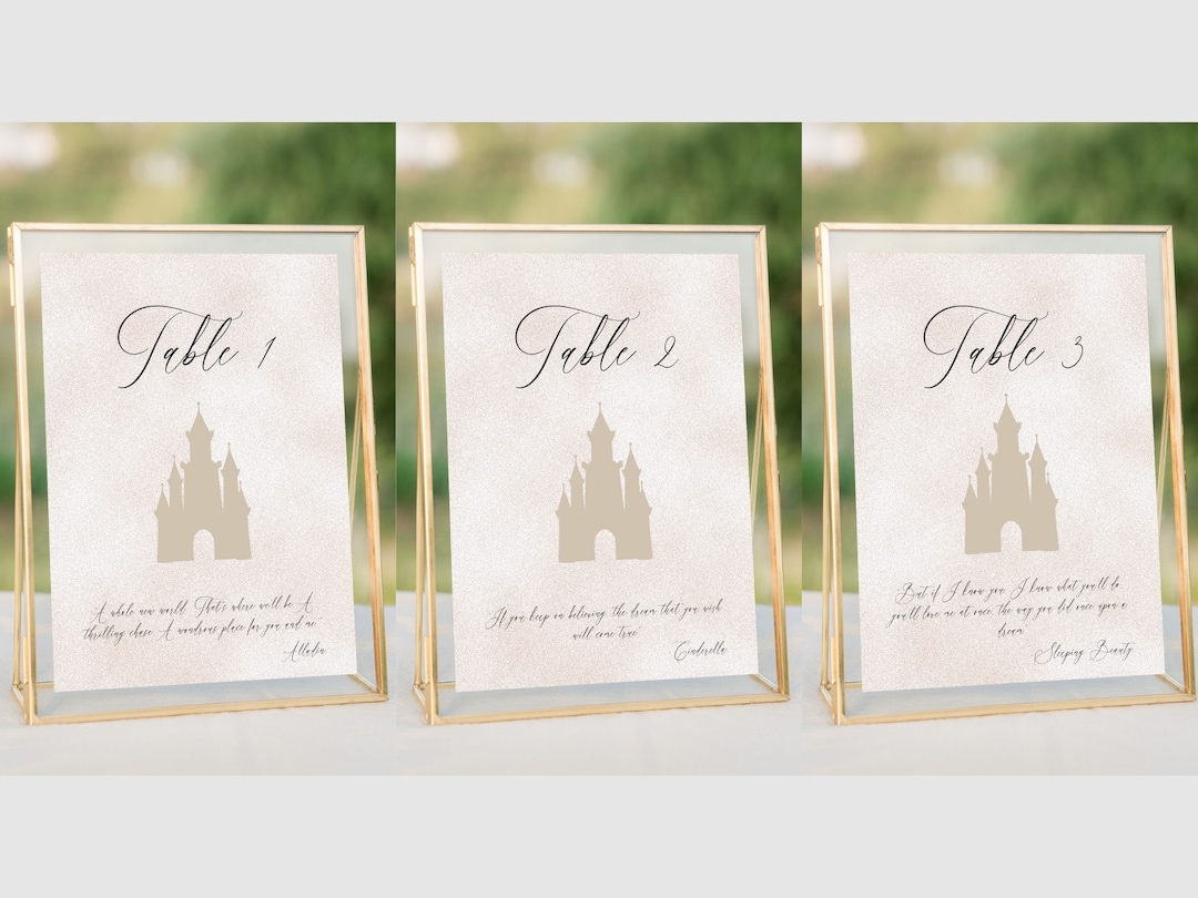 Set of 15 Fairytale Quote Table Number Templates, Printable Castle ...