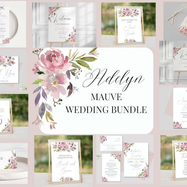 Mauve Wedding Invitation - Etsy