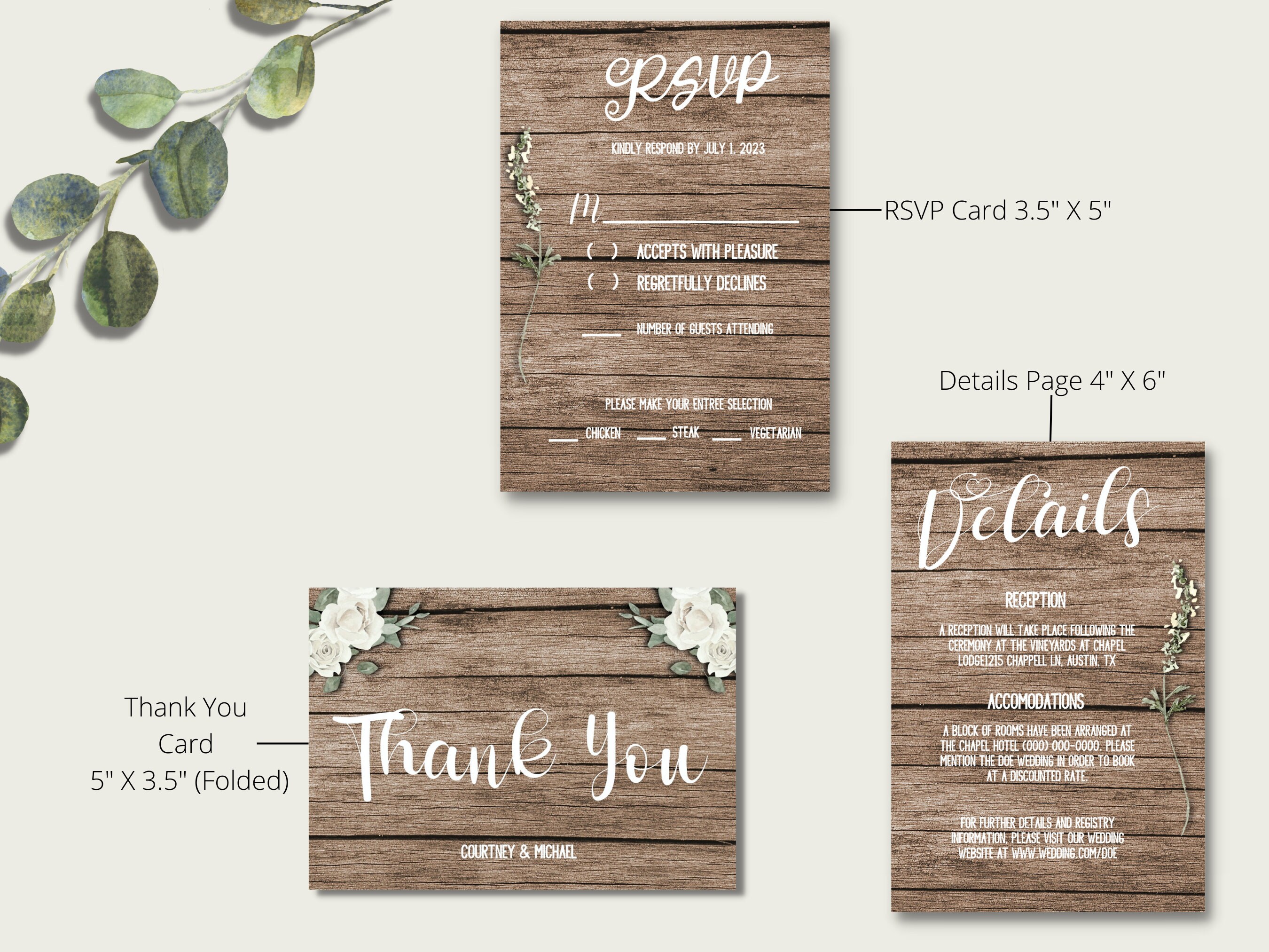 Rustic Wedding Invitation Bundle Rustic Wood Wedding - Etsy