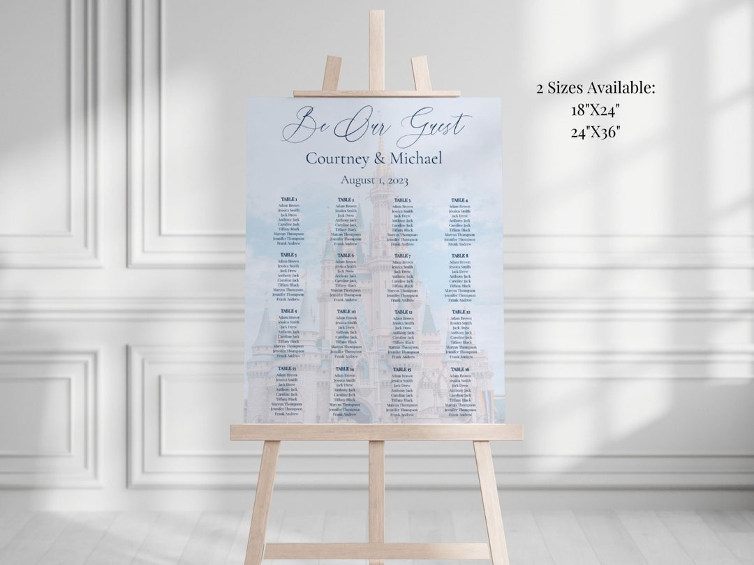 Disneyworld Castle Wedding Seating Chart Template, Be Our Guest ...