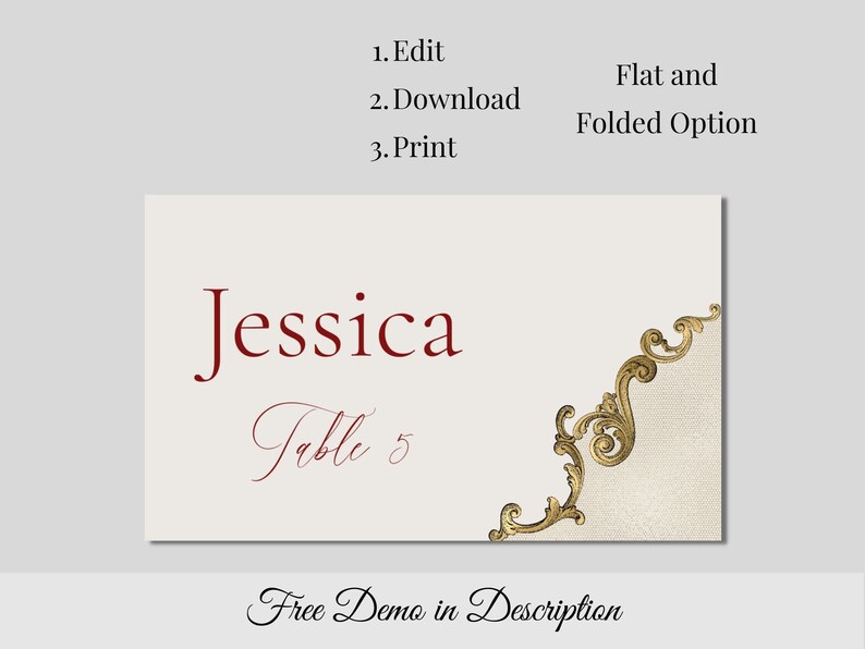 Beauty and the Beast Name Card Template, Printable Place Card, Antique ...