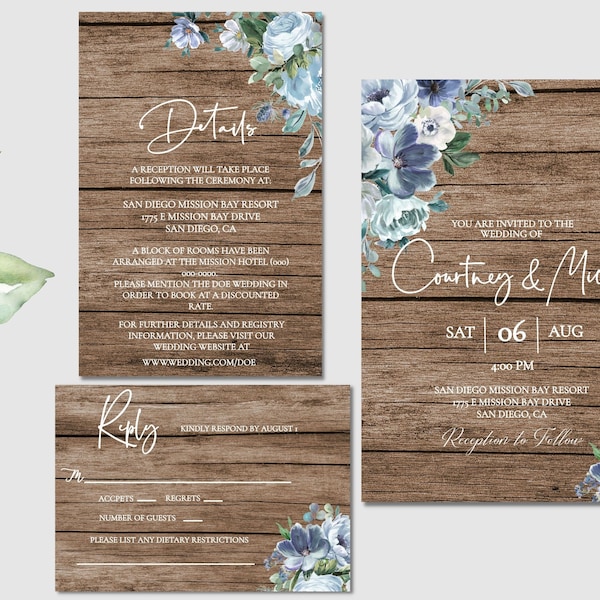 Rustic Wedding Invitation - Etsy