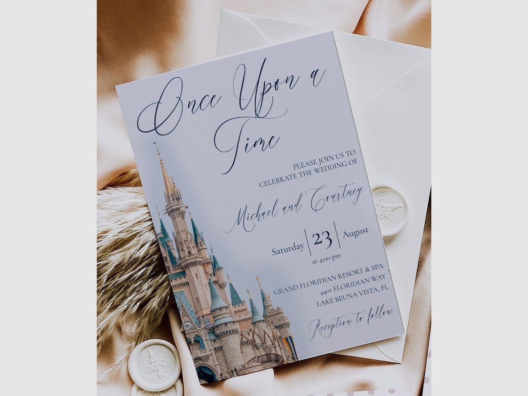 Disney Castle Wedding Invitation Template, Printable Princess Fairytale ...