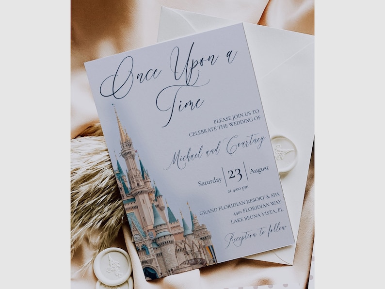 Disney Castle Wedding Invitation Template Printable Princess - Etsy