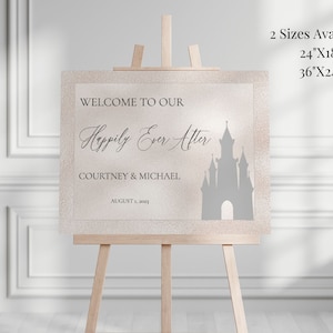 Fairytale Castle Wedding Printable Welcome Sign, Princess Wedding ...