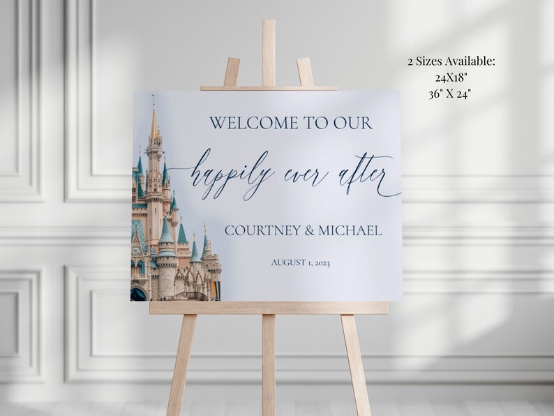 Fairytale Castle Wedding Printable Welcome Sign Princess - Etsy