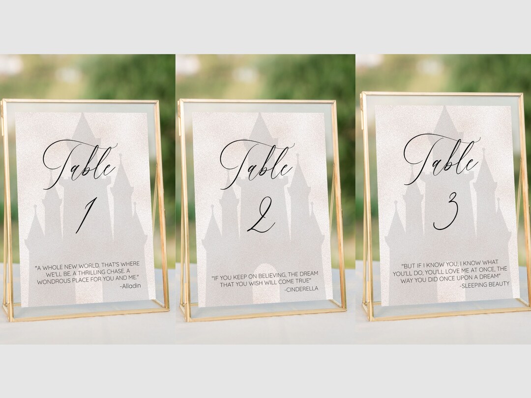 Set of 15 Fairytale Quote Table Number Templates, Printable Castle ...