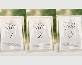 Printable Theme Park Wedding Table Number Templates Fillable - Etsy