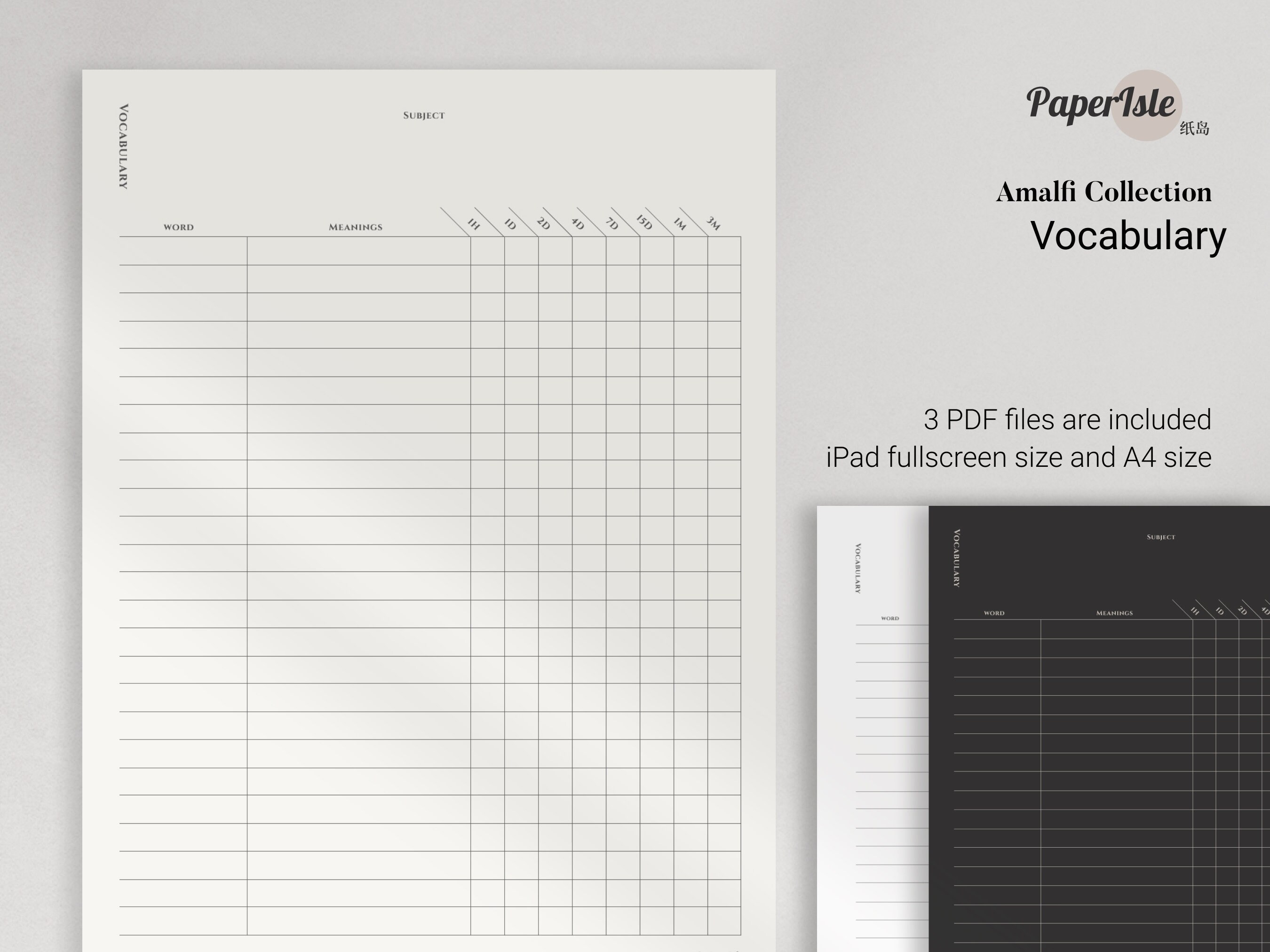 Ebbinghaus Vocabulary List Printable Vocabulary Undated - Etsy Canada