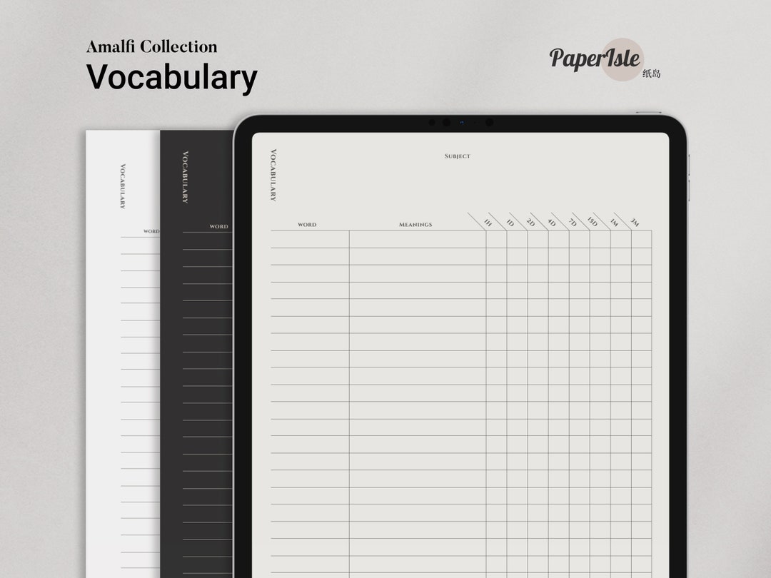 Ebbinghaus Vocabulary List Printable Vocabulary Undated - Etsy Canada
