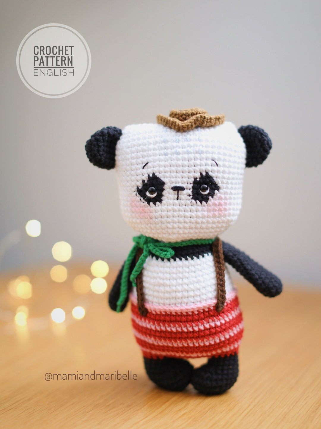 Amigurumi Pattern Crochet Rocky the Panda Animals Pattern - Etsy