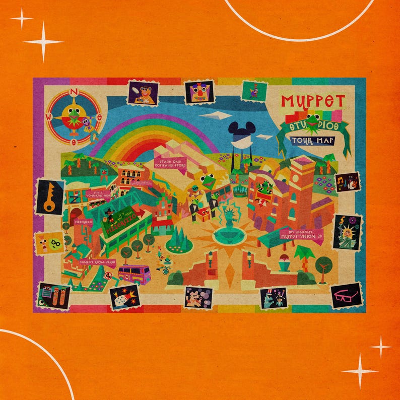 Muppet Studios Fun Map | Muppet*vision 3D the Muppets Attraction Poster ...