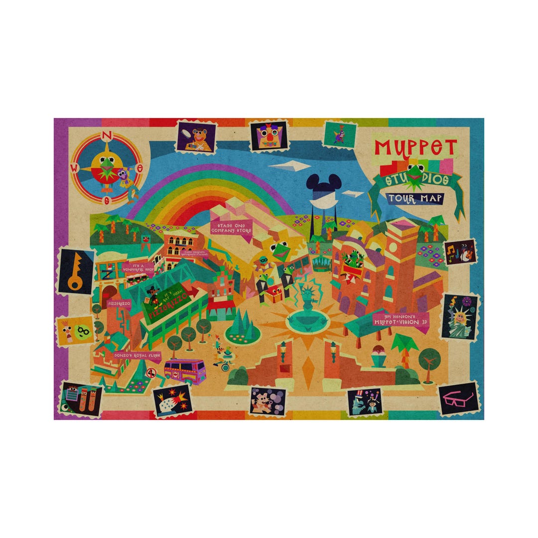 Muppet Studios Fun Map | Muppet*vision 3D the Muppets Attraction Poster ...