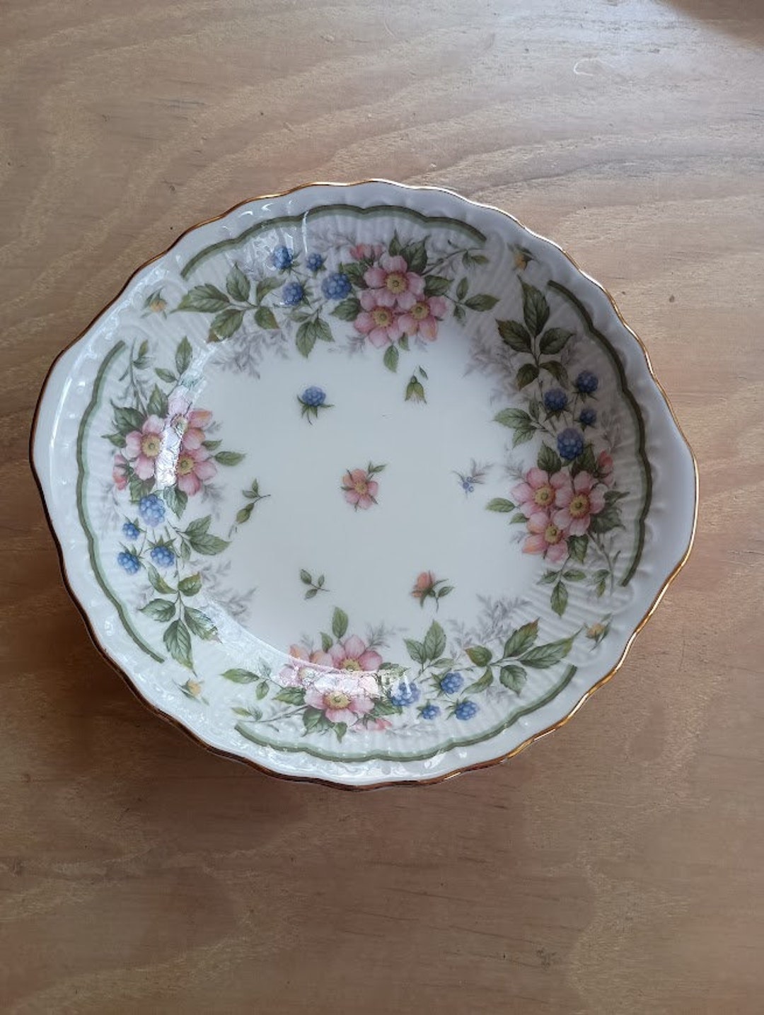 Vintage Andrea by Sadek Porcelain Floral Bowl Pink Flowers Gold Gilded ...