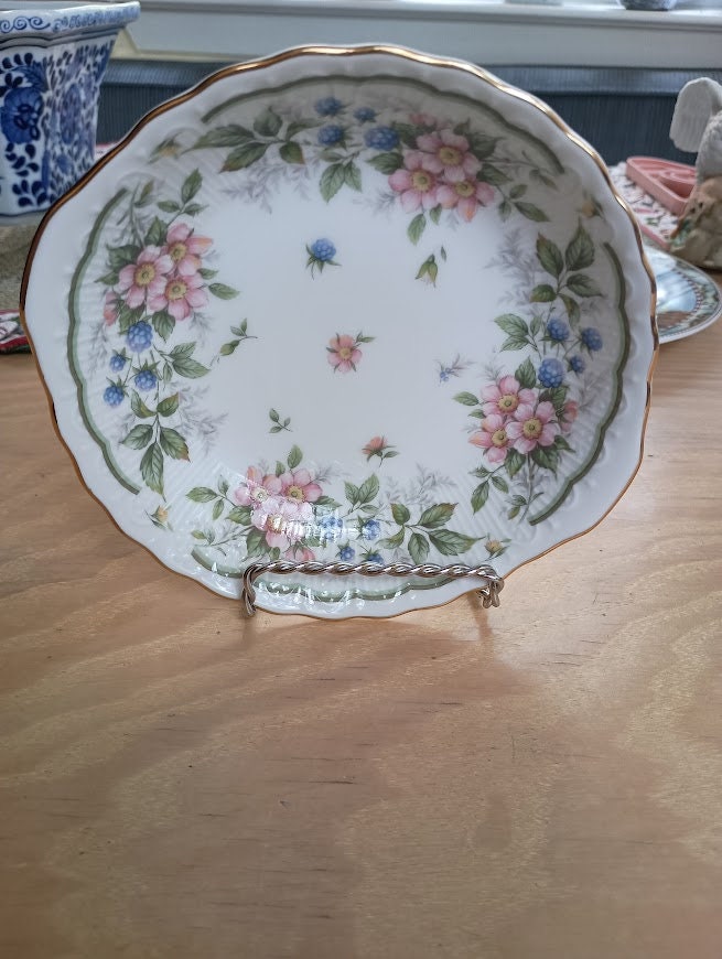 Vintage Andrea by Sadek Porcelain Floral Bowl Pink Flowers Gold Gilded ...