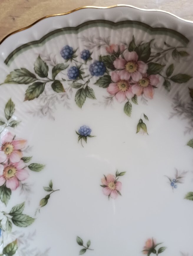Vintage Andrea by Sadek Porcelain Floral Bowl Pink Flowers Gold Gilded ...