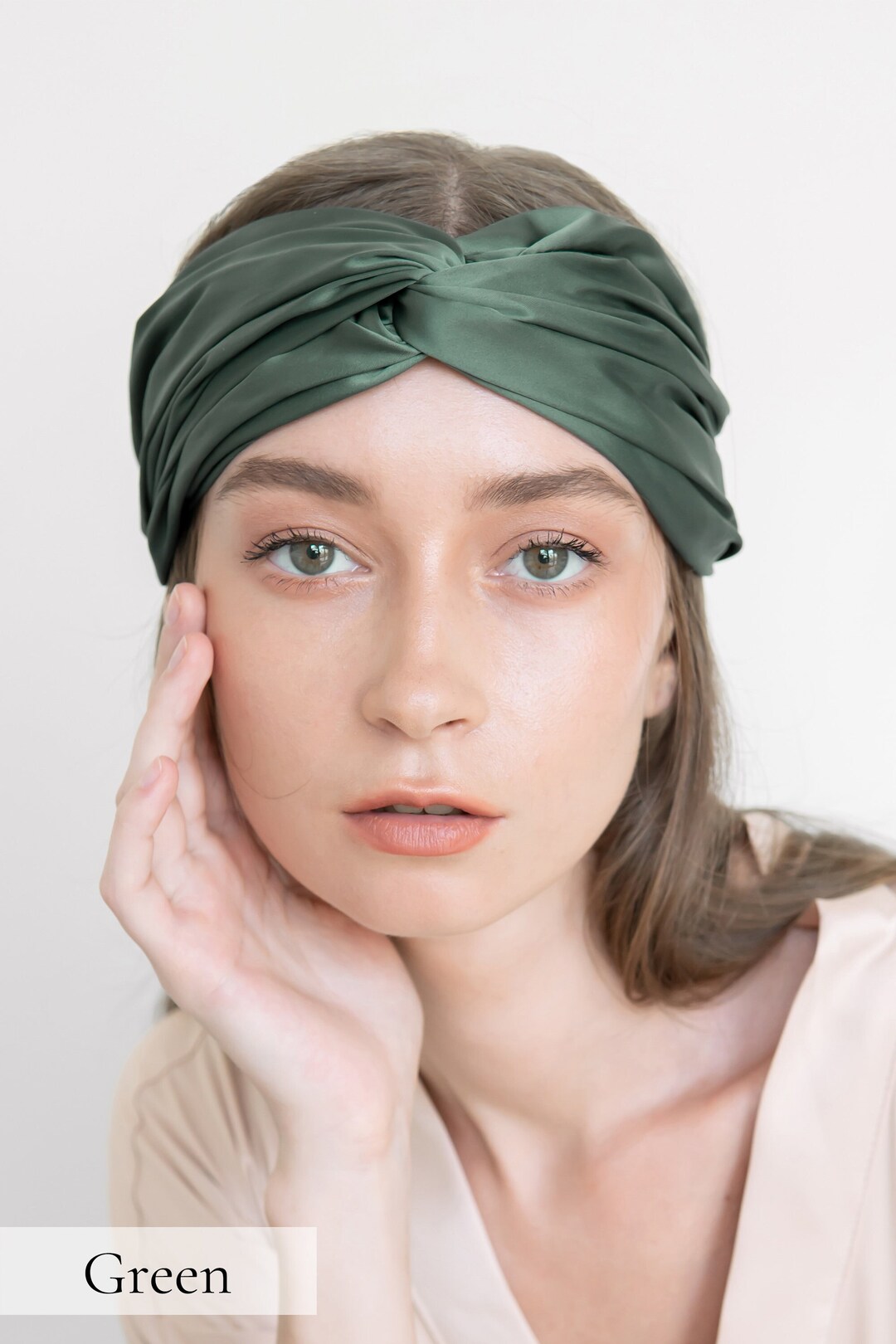 RECYCLED Silk Headband Satin Hair Wrap Band, Hairband, Turban Criss ...