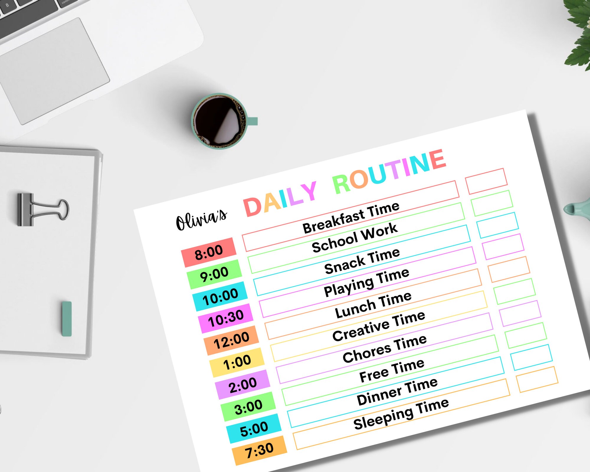 Kids Daily School Checklist Schedule Printable Editable Chore - Etsy