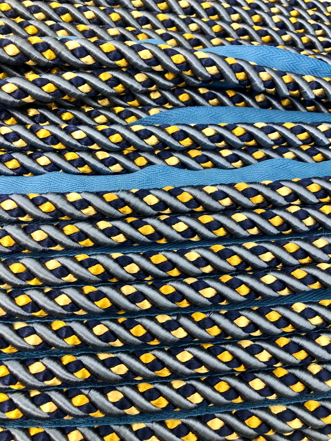 Blue and Gold Rope Trim for Curtains or Upholstery - Etsy